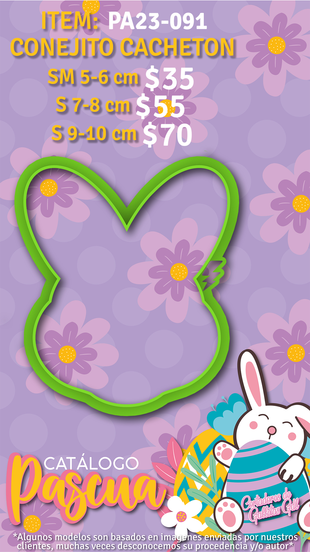 Conejito cacheton - Cortadores de galletas GDL