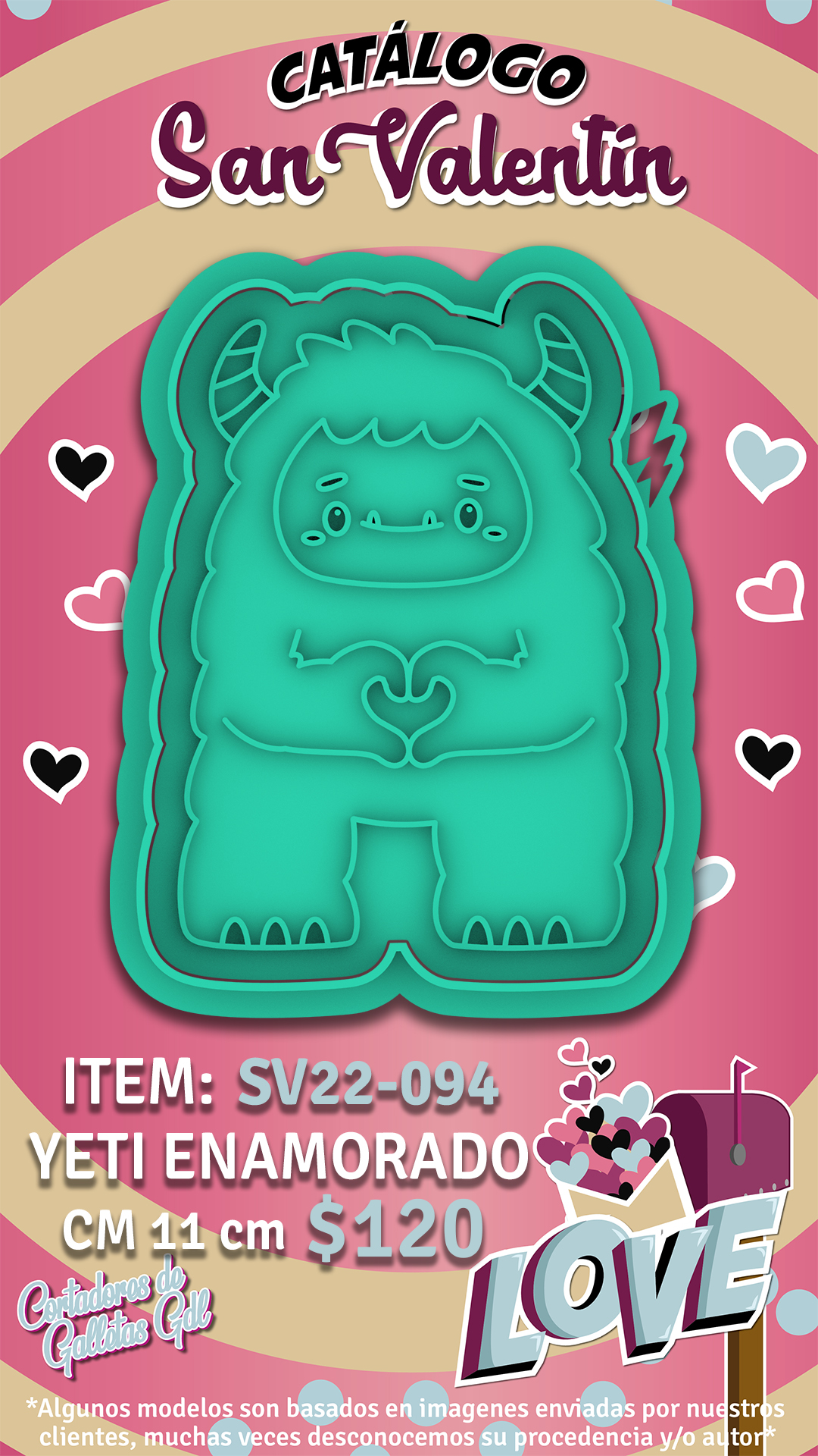 Yeti enamorado - Cortadores de galletas GDL