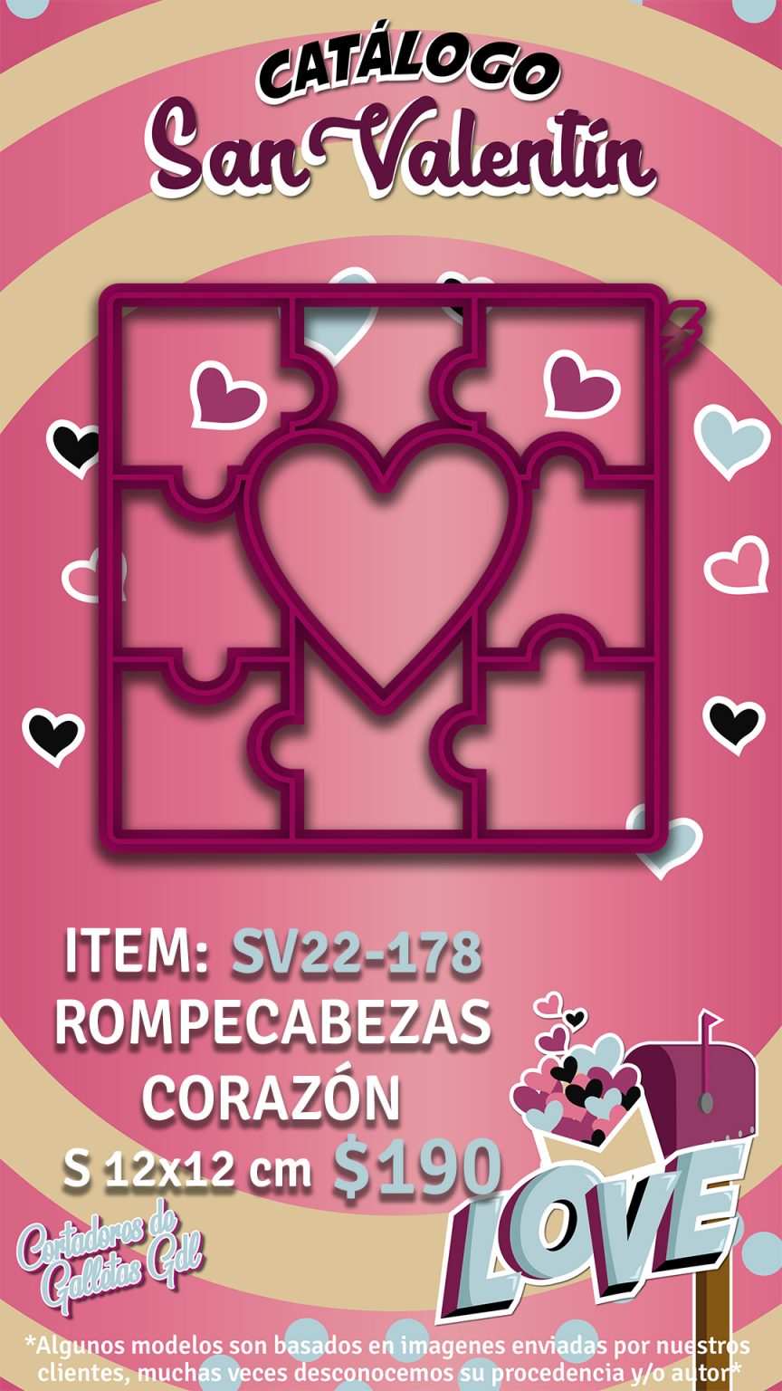 Rompecabezas corazon - Cortadores de galletas GDL