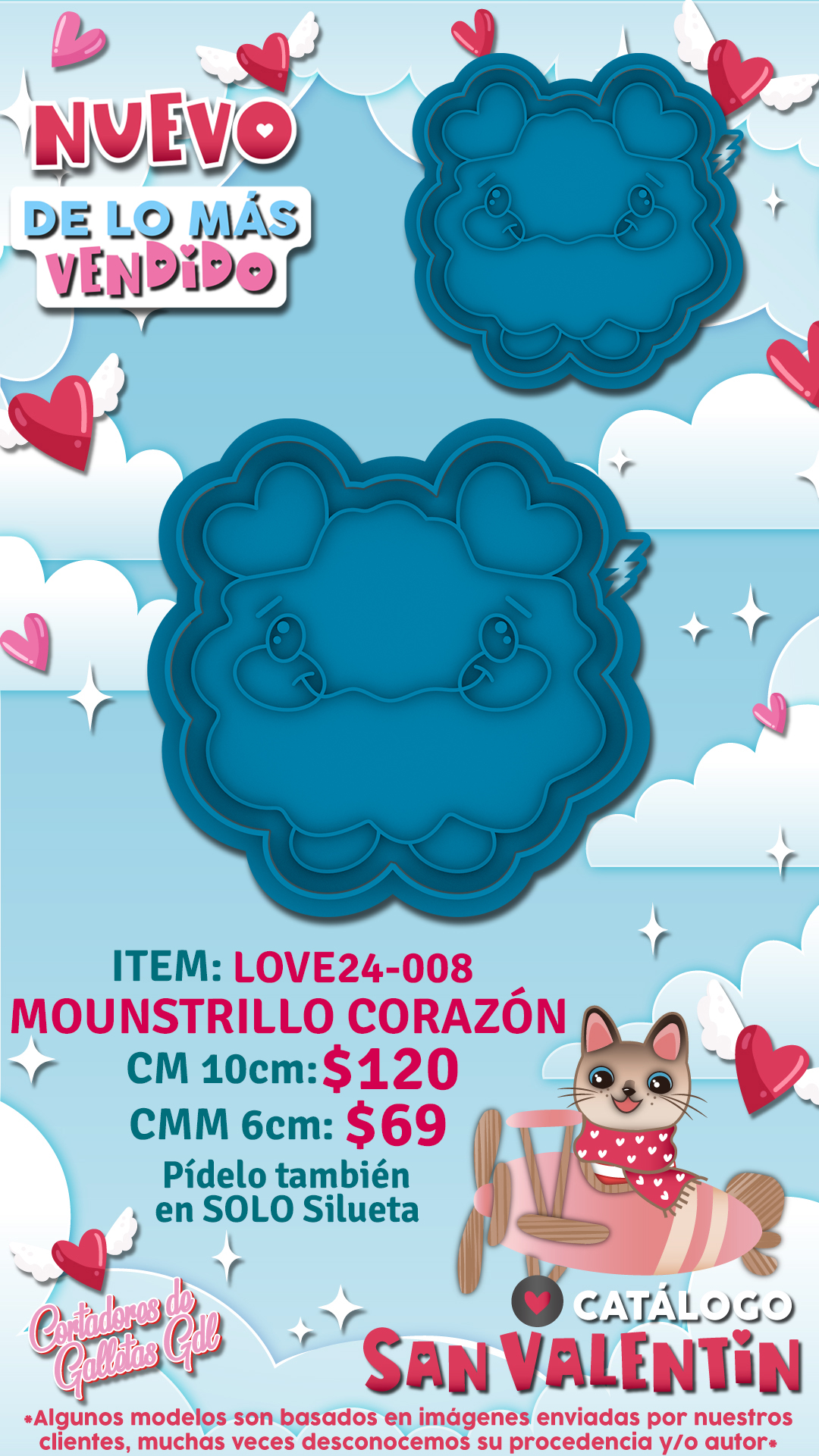 Monstrillo corazon - Cortadores de galletas GDL