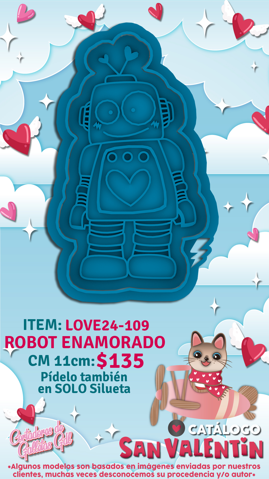 Robot enamorado - Cortadores de galletas GDL